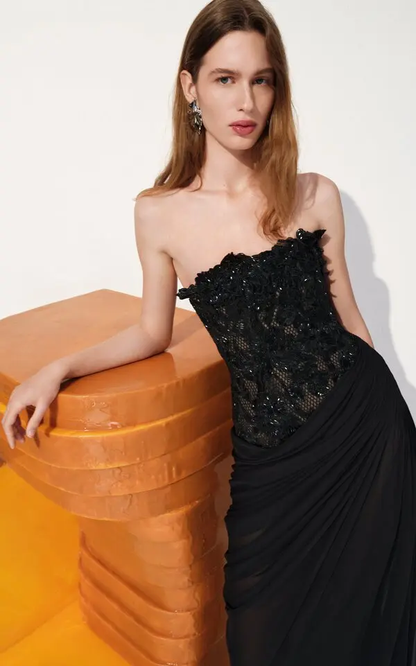 Carolina Herrera Embroidered Silk Chiffon Gown