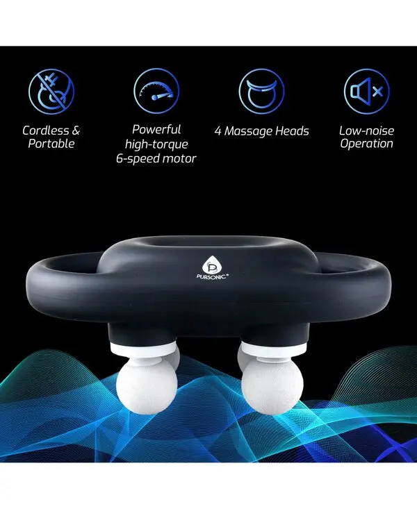 PURSONIC 9-speed Massage Gun And Portable Handheld Massager Bundle - White