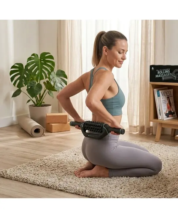 PURSONIC Full Body Heated Massage Mat And Rechargeable Rolling Massager
