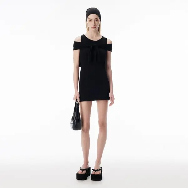 Alexander Wang Draped Cardigan Mini Dress - Black