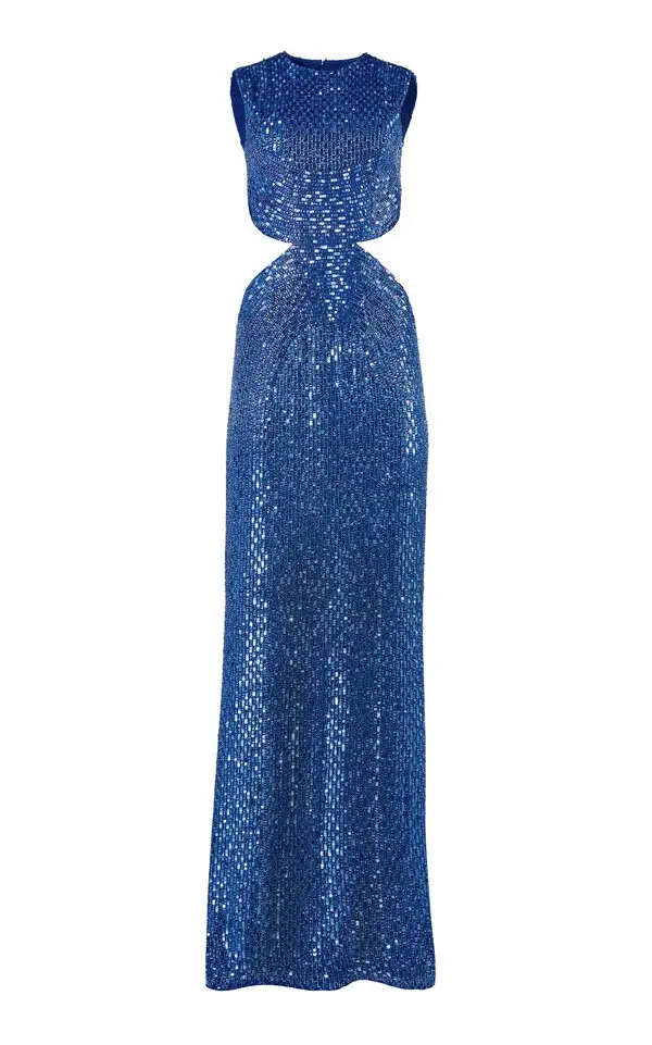 Carolina Herrera Embellished Crepe De Chine Gown