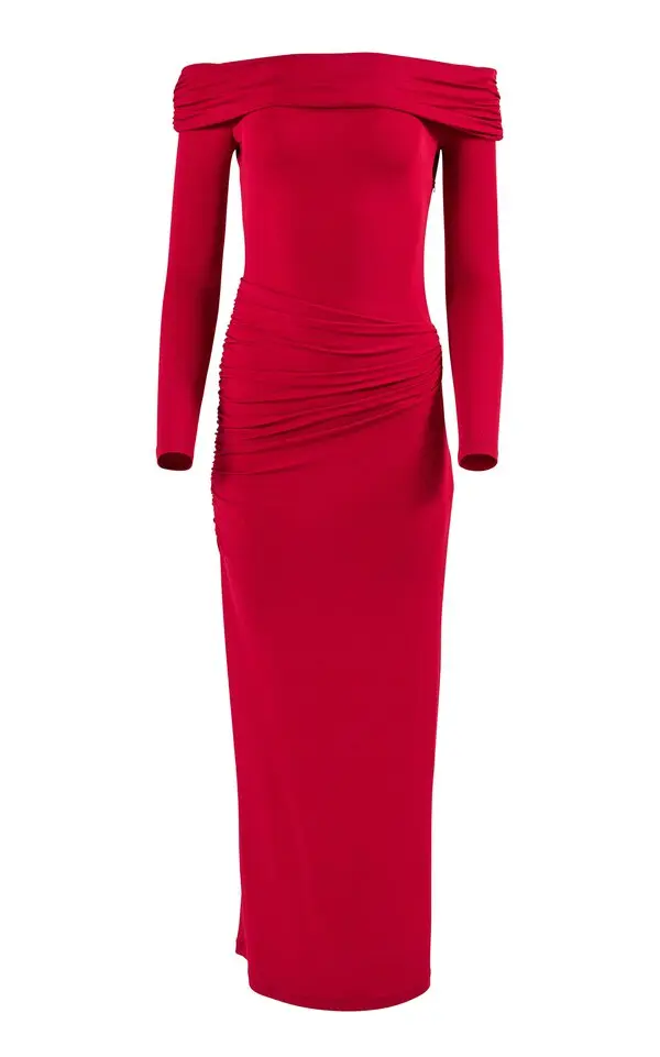 Carolina Herrera Off-the-shoulder Matte Jersey Midi Dress