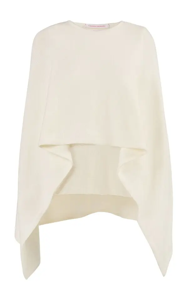 Carolina Herrera Plaited Jersey Wool Cape Sweater