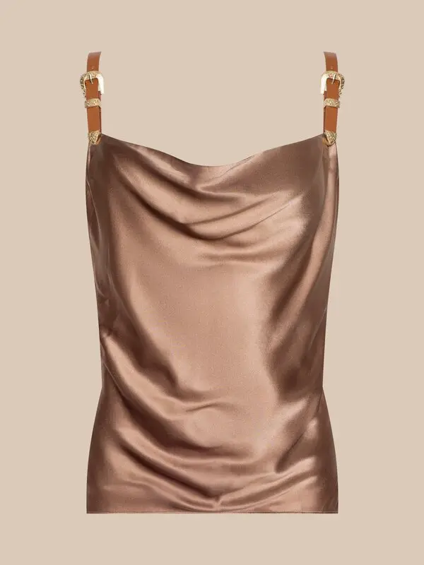 L'Agence Lux Silk Buckle-strap Camisole