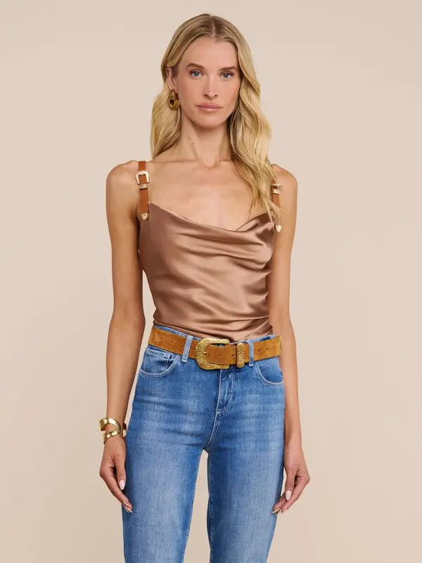 L'Agence Lux Silk Buckle-strap Camisole