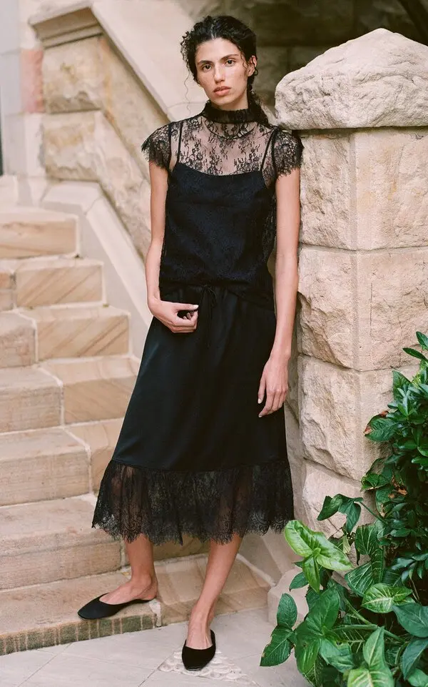 Posse Blake Lace Silk Top
