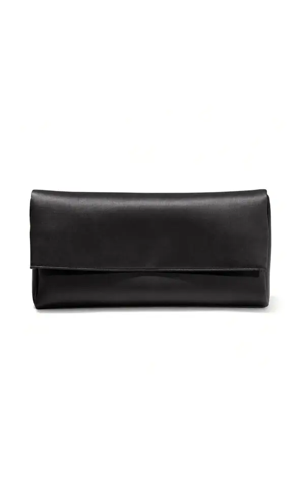 Carolina Herrera Annie Satin Clutch - Black