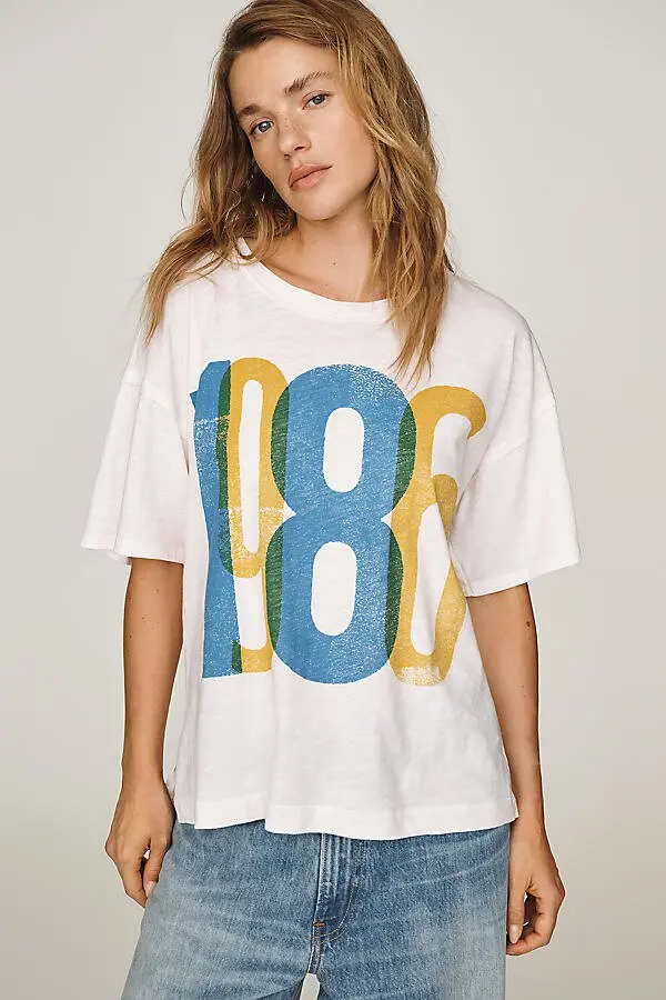 PILCRO 1986 Cotton Graphic Tee - Neutral Pattern