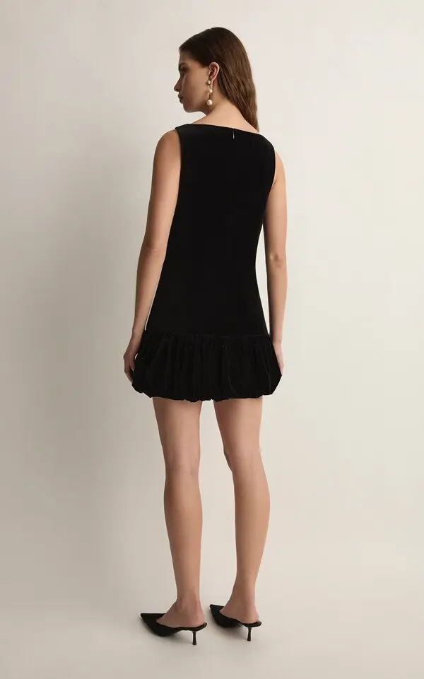 Posse Dean Bubble-hem Velvet Mini Dress