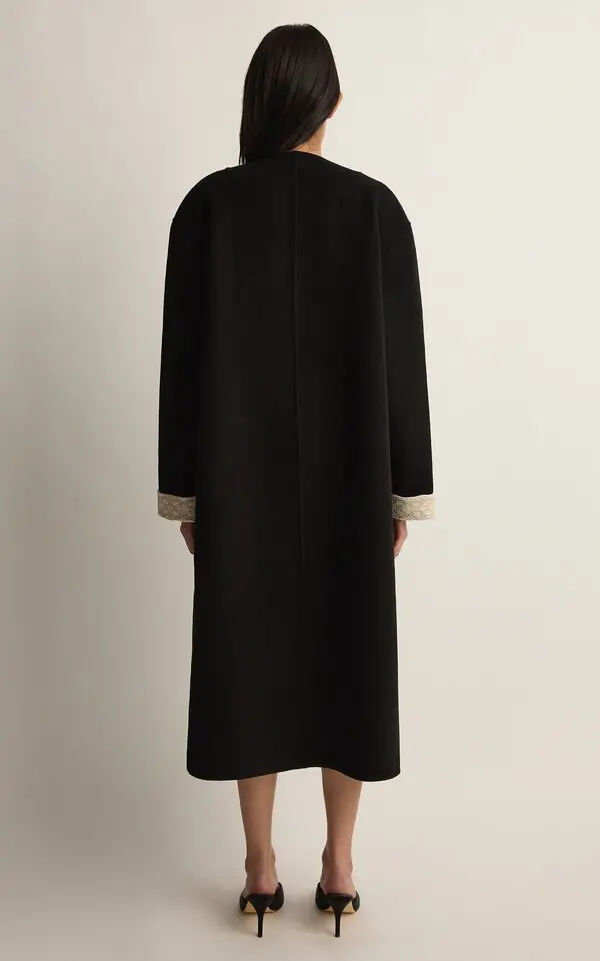 Posse Florian Embroidered Trim Wool-blend Coat
