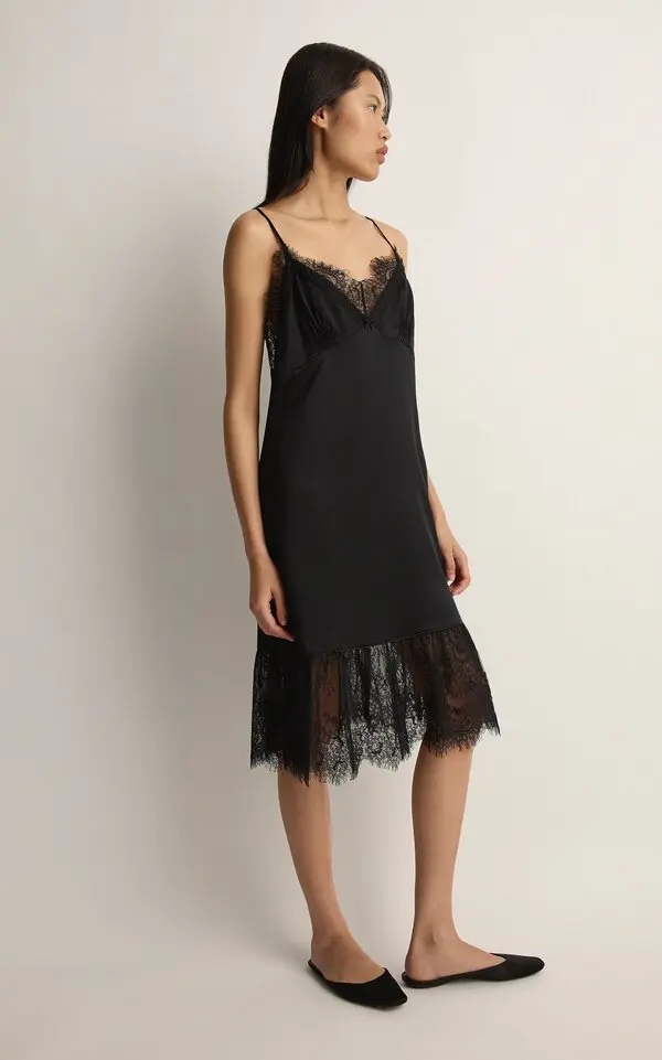 Posse Blake Lace-trimmed Silk Midi Dress