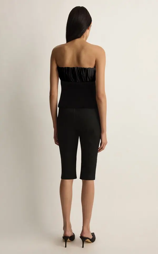 Posse Dean Strapless Gathered Velvet Top