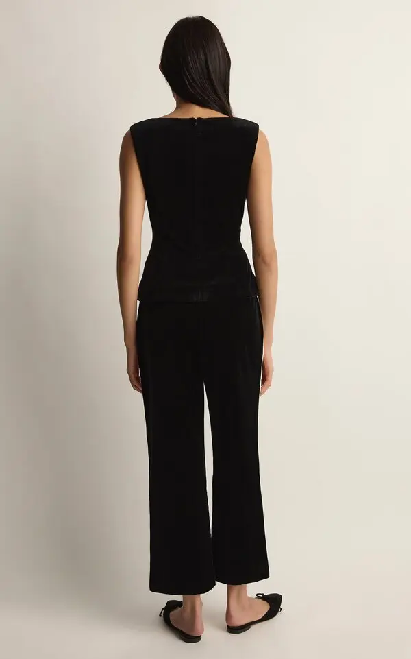 Posse Florian Embroidered Trim Velvet Top