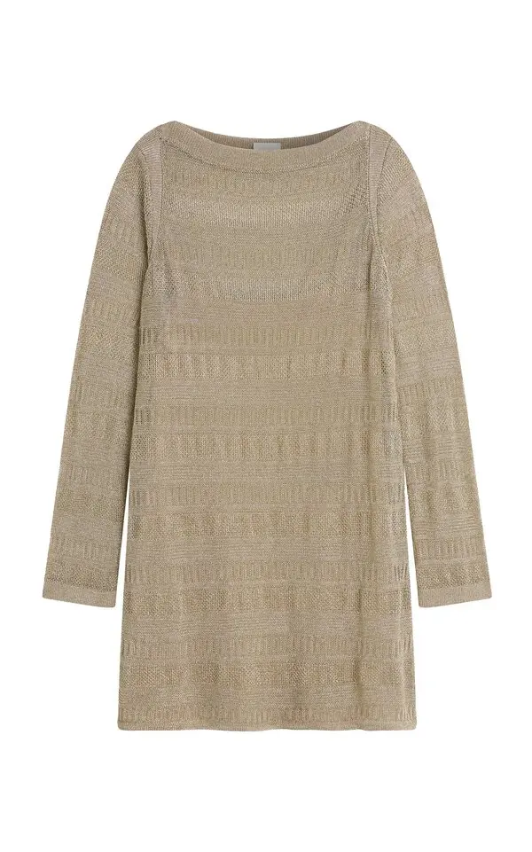 Posse Sass Metallic Knit Long Sleeve Mini Dress