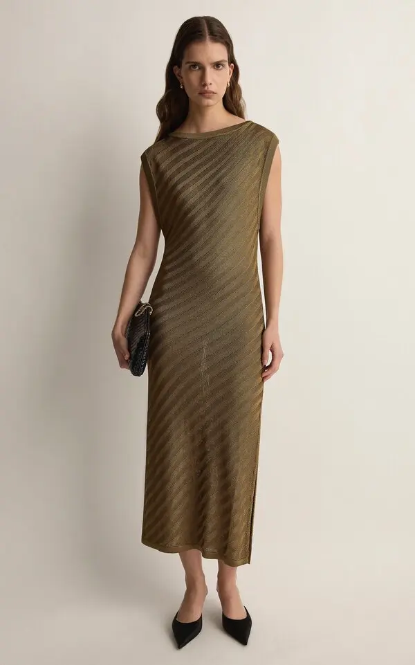 Posse Nyla Striped Knit Midi Dress