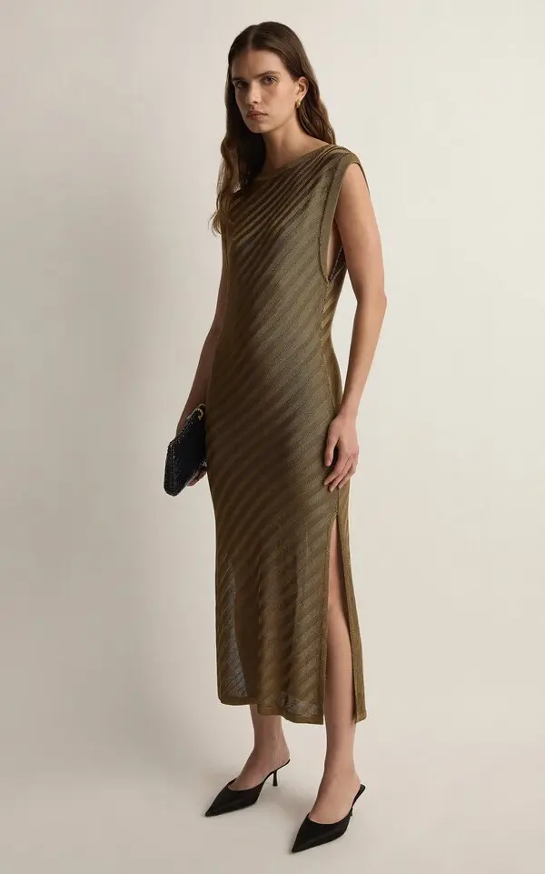 Posse Nyla Striped Knit Midi Dress
