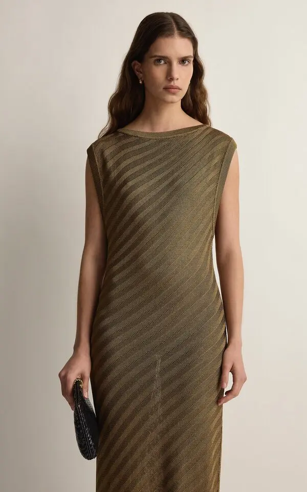 Posse Nyla Striped Knit Midi Dress