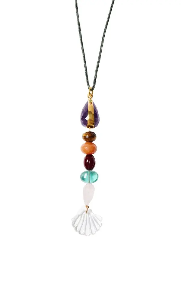 Chan Luu Lucky Catch 18k Gold-plated Multi-stone Necklace - Blue