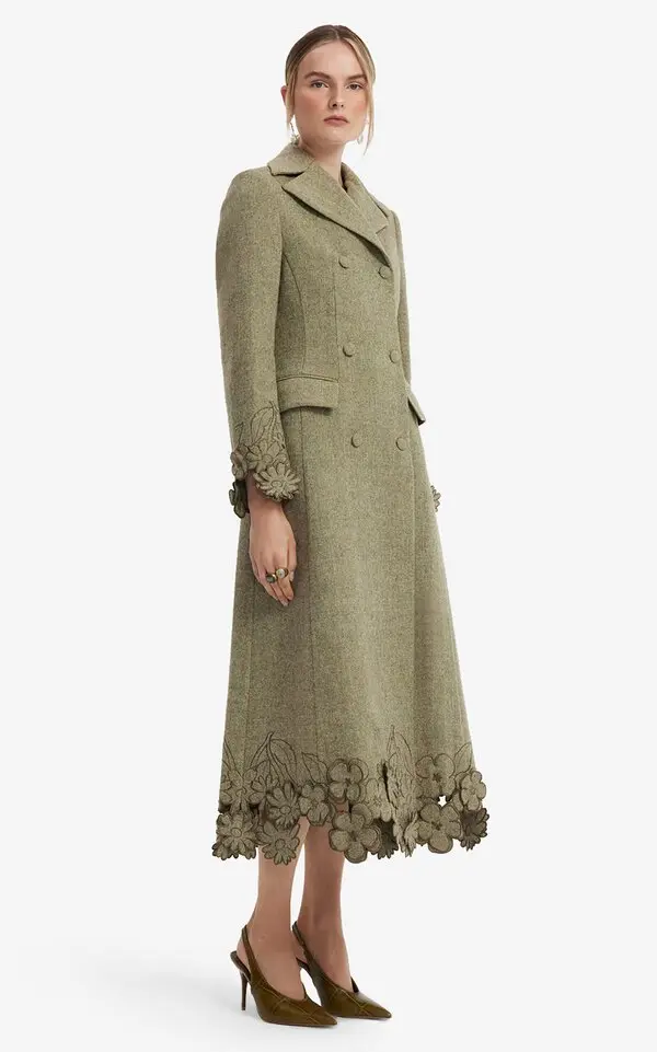 LEO LIN Elara Applique Wool Coat