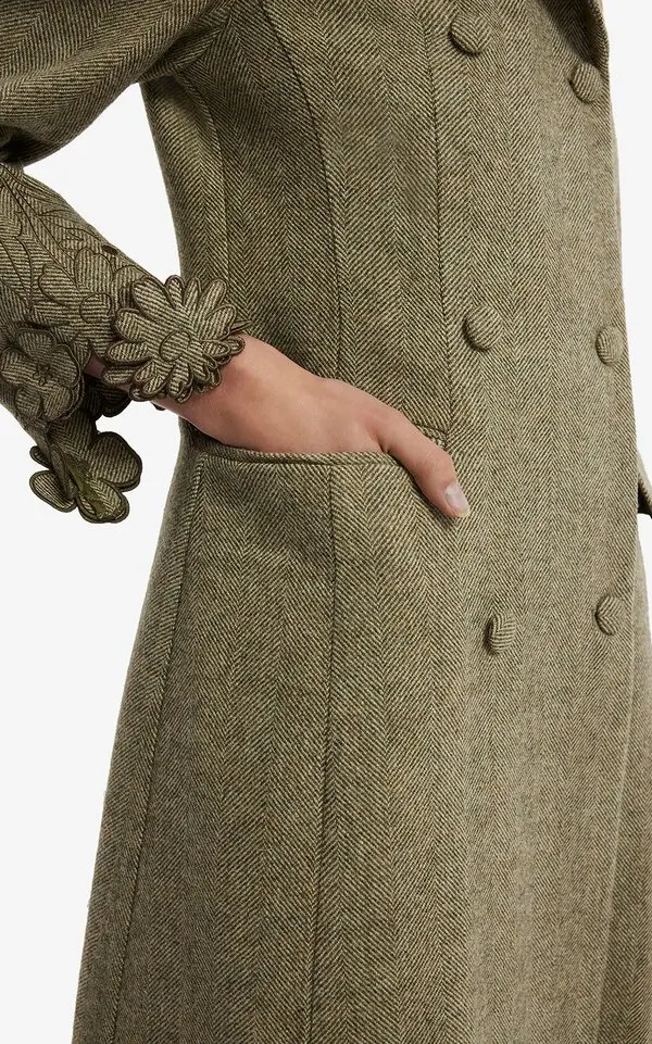 LEO LIN Elara Applique Wool Coat