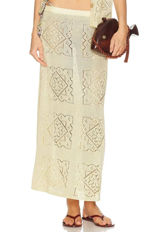 Calle Del Mar Handkerchief Skirt - Custard
