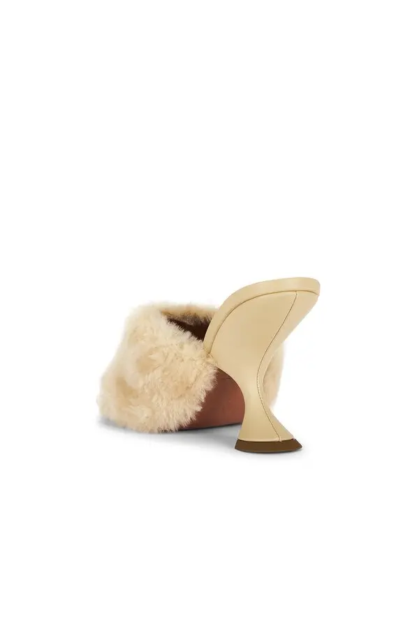 Amina Muaddi Taylor Shearling Mule