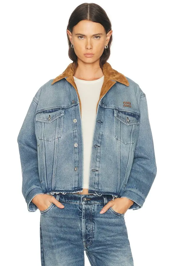 Miu Miu Denim Pelle Jacket