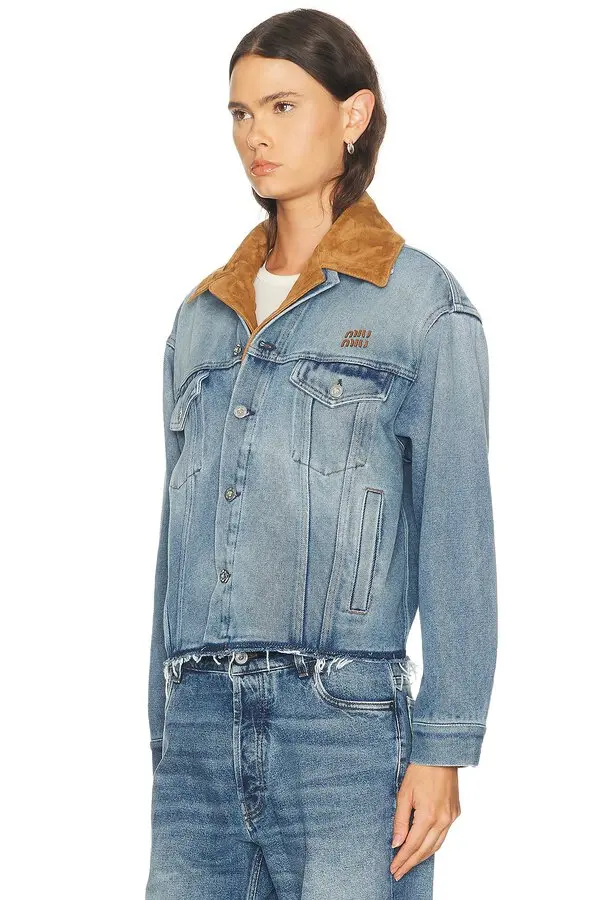 Miu Miu Denim Pelle Jacket