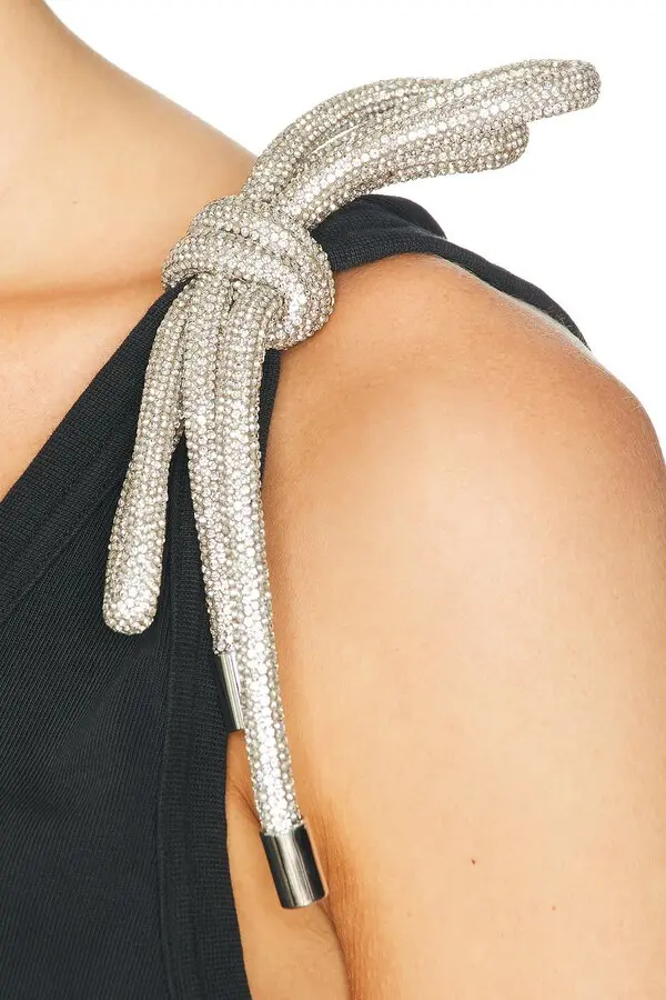 AREA Crystal Knot Tank Top