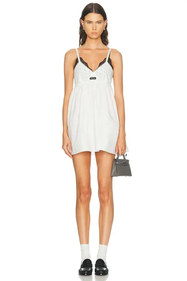 Miu Miu Pop Sangallo Pop Fiammato Dress