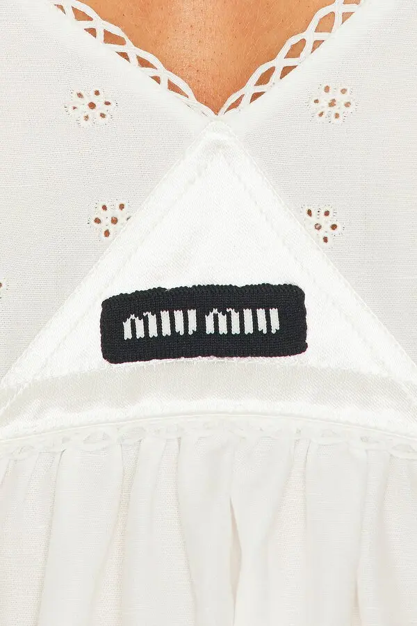 Miu Miu Pop Sangallo Pop Fiammato Dress