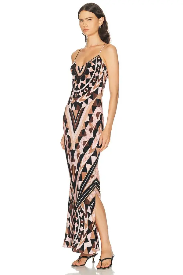 Emilio Pucci Crepe De Chine Long Dress