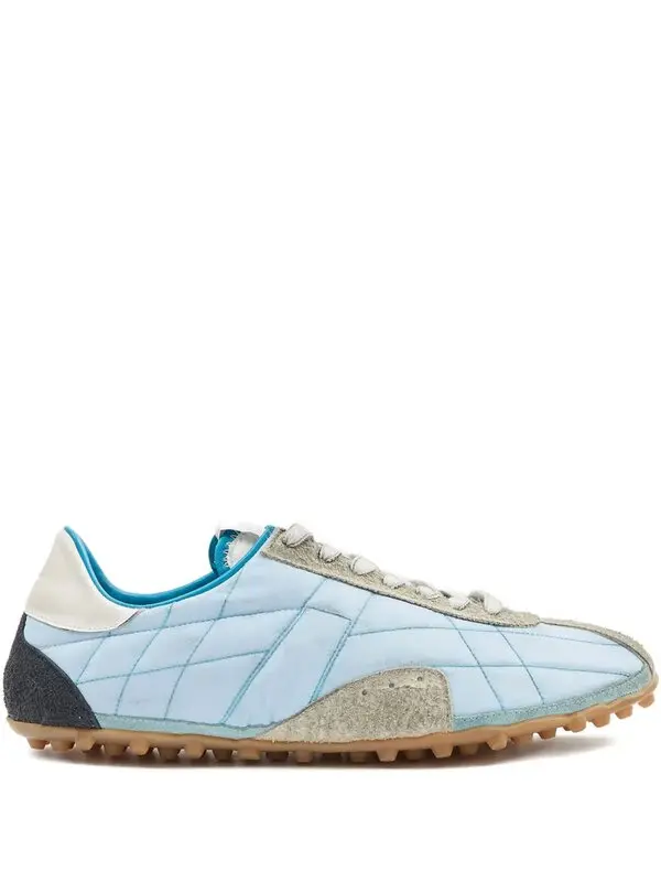 MAISON MARGIELA Quilted Suede Lace-up Sneakers - Blue