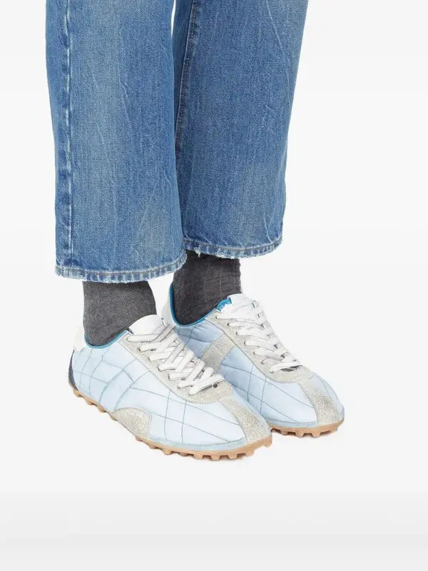 MAISON MARGIELA Quilted Suede Lace-up Sneakers - Blue