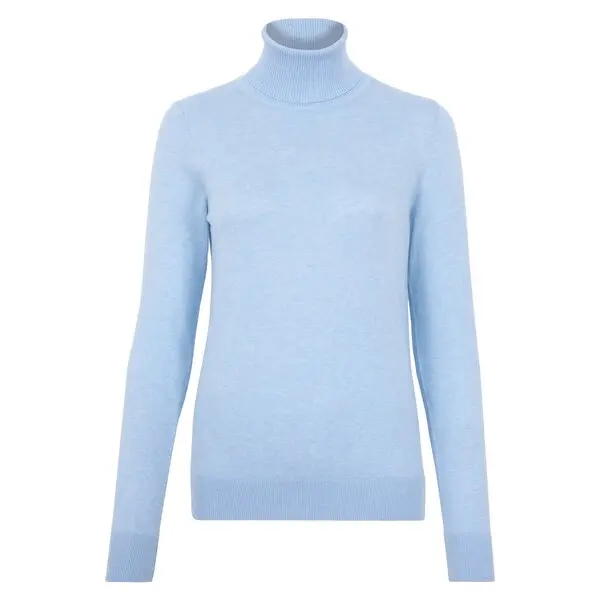 PAUL JAMES KNITWEAR Ultra Fine Cotton Terri Roll Neck Long Sleeve Jumper - Silver