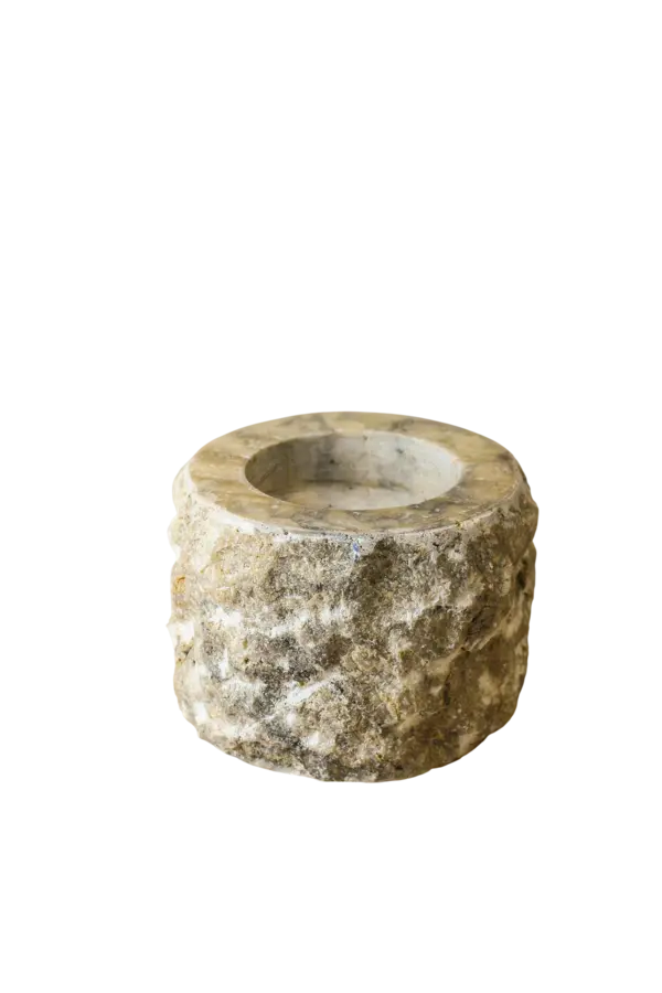 Botanical Boys Neutrals Rough Cut Onyx Candleholder Xl Fourteen Seven - Black