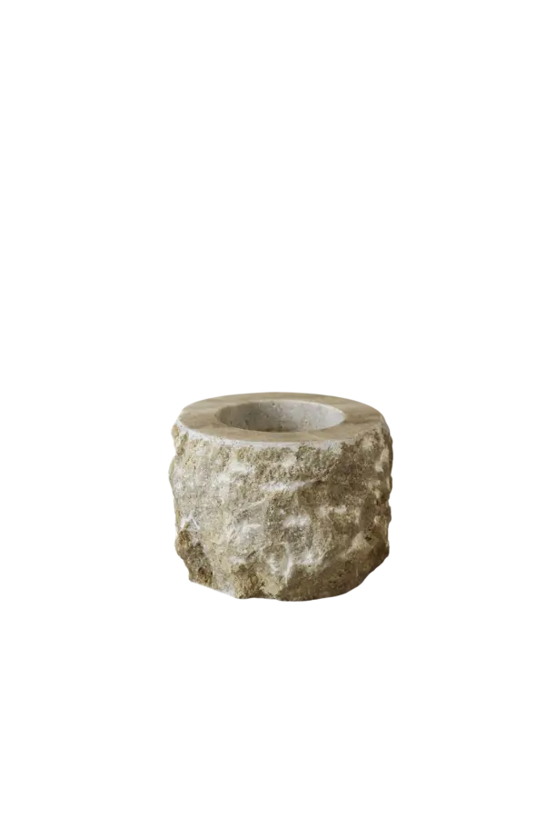 Botanical Boys Neutrals Rough Cut Onyx Candleholder Xl Fourteen One - Black