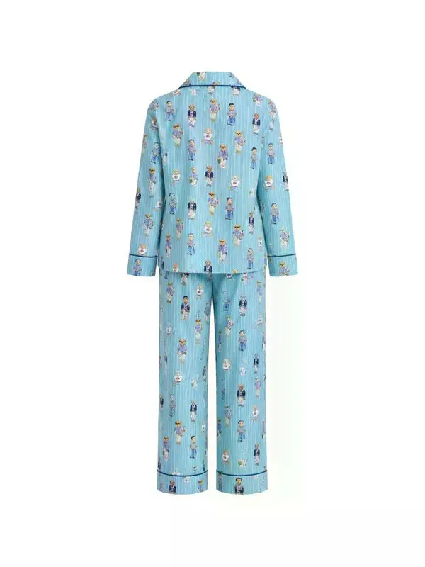 Polo Ralph Lauren Polo Bear Pinstripe Pajamas - Blue