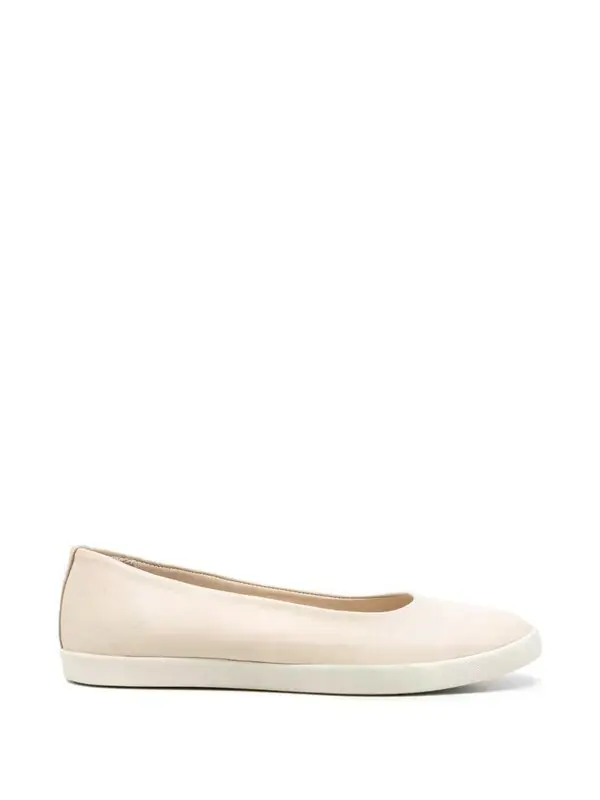 SERGIO MORETTI FIRENZE Round-toe Leather Ballet Flats