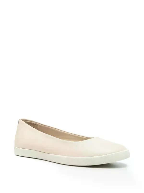 SERGIO MORETTI FIRENZE Round-toe Leather Ballet Flats