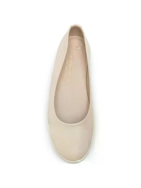 SERGIO MORETTI FIRENZE Round-toe Leather Ballet Flats
