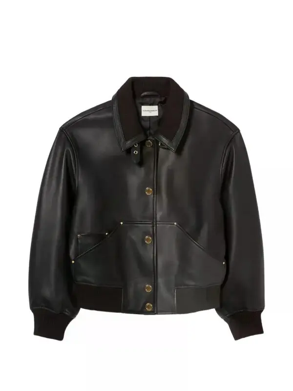 Claudie Pierlot Leather Bomber Jacket