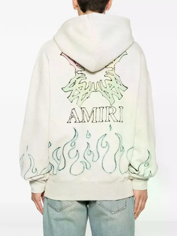 Amiri Logo And Flame Print Hoodie