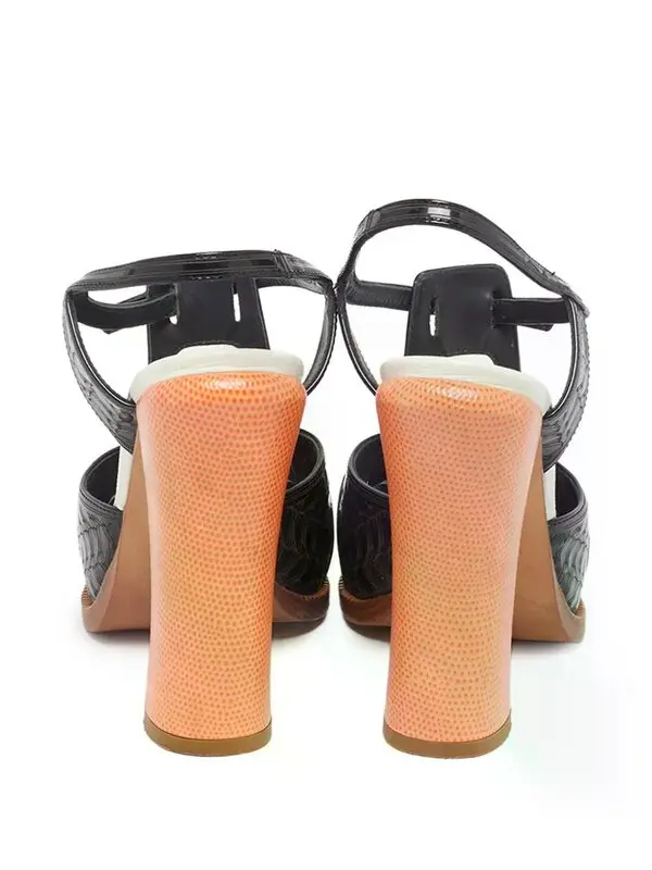Fendi Patent Leather Chameleon Cut-out Sandals