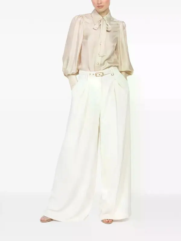 Zimmermann Natura Blouson Shirt Beige Silk