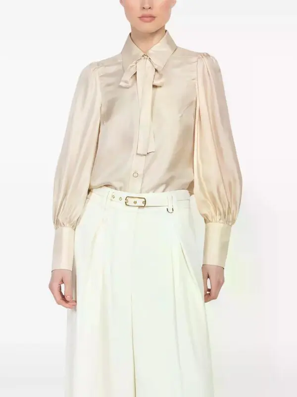 Zimmermann Natura Blouson Shirt Beige Silk