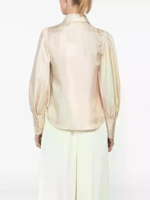 Zimmermann Natura Blouson Shirt Beige Silk