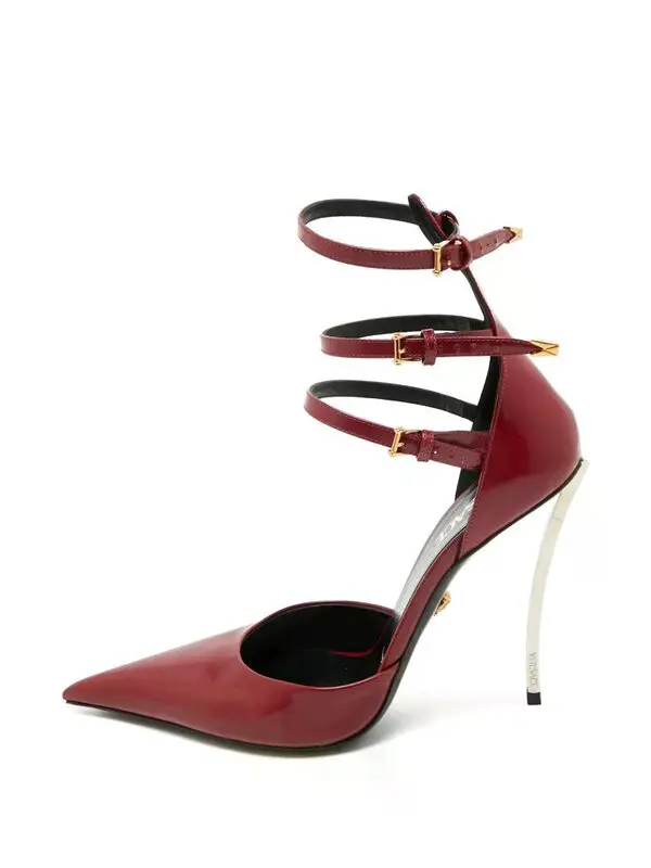 Versace Pin-point Ankle Strap Pumps - Red