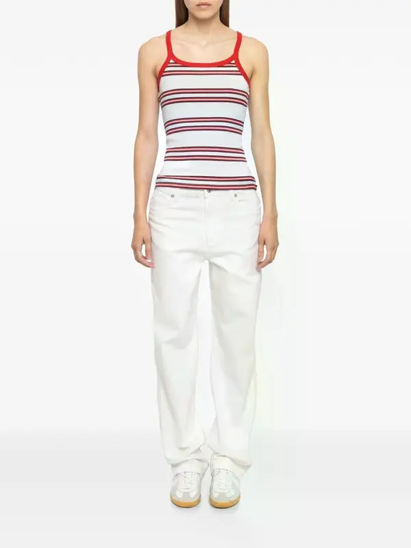 Zadig&Voltaire Albao Striped Cotton Blend Tank Top - Blue