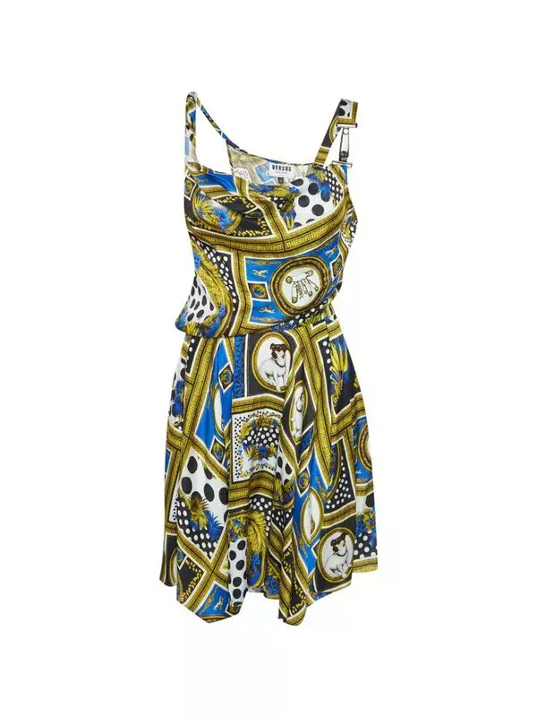 VERSUS Printed Satin Dress